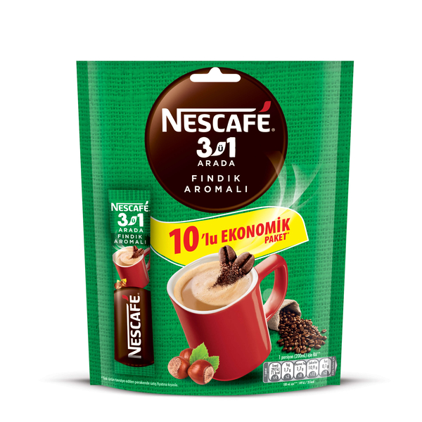 Nescafe 3ü1 Fındıklı 10'lu 170 g - Cepte Şok