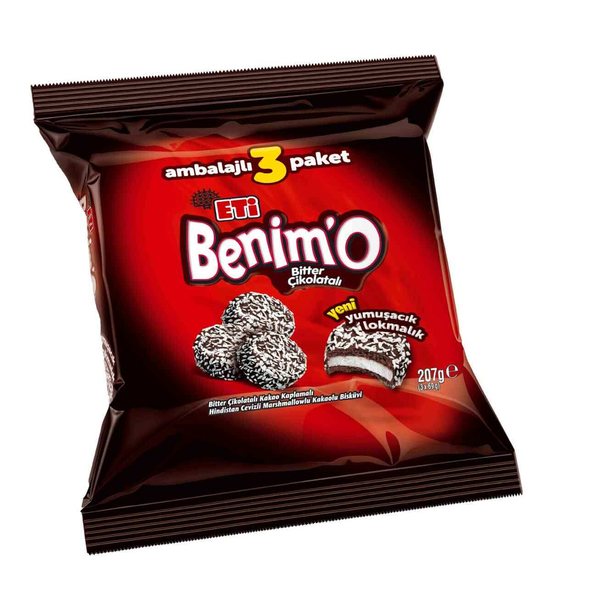Eti Benimo Bitter Çikolatalı 3'lü 207 Gr - Cepte Şok